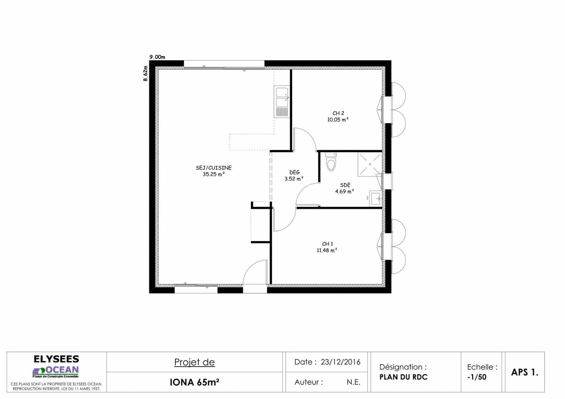 Plan De Maison De 65M2 | Ventana Blog